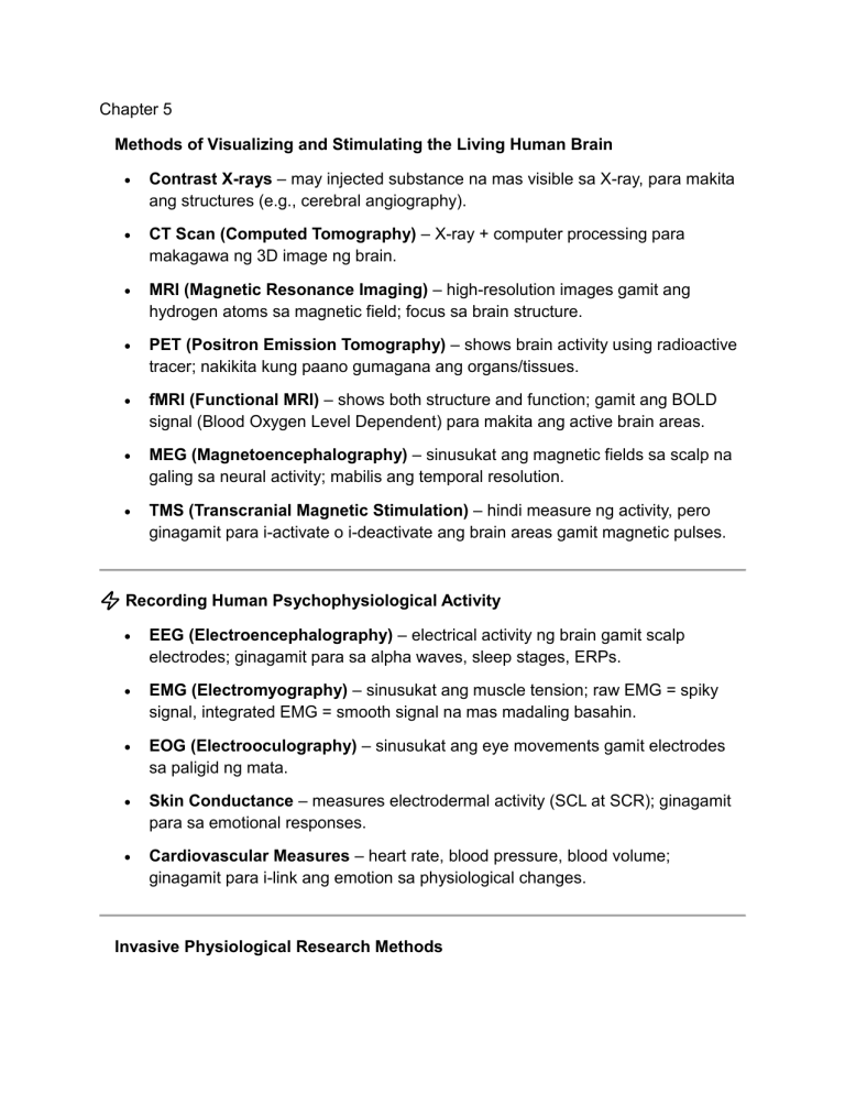Chapter 5: Brain Imaging & Stimulation Methods