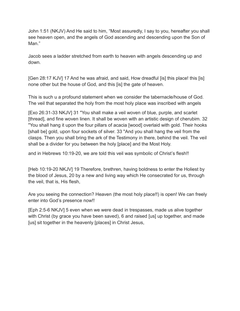 Biblical Connection: Heaven Opened Through Christ