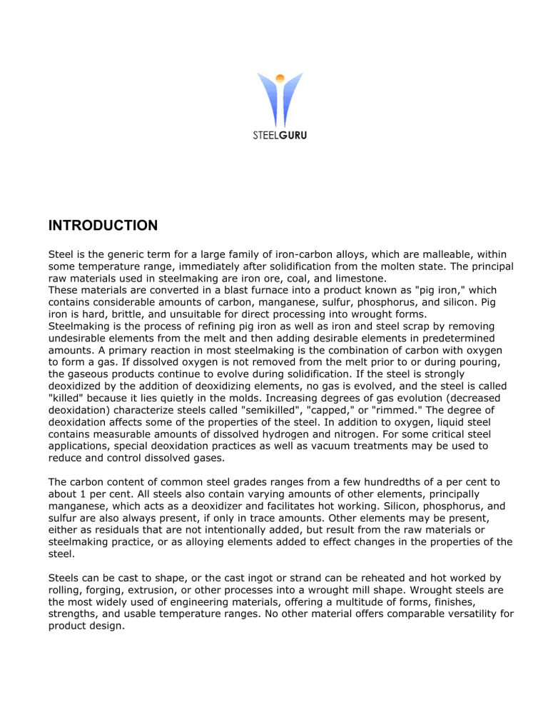 Introduction to Steel: Metallurgy and Steelmaking