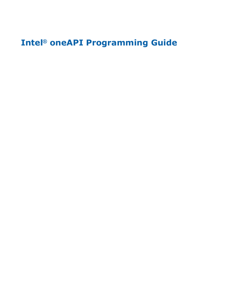 Intel oneAPI Programming Guide: SYCL & OpenMP Offload