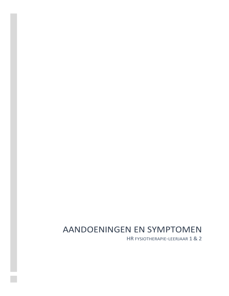 Aandoeningen en symptomen jaar 1 & 2