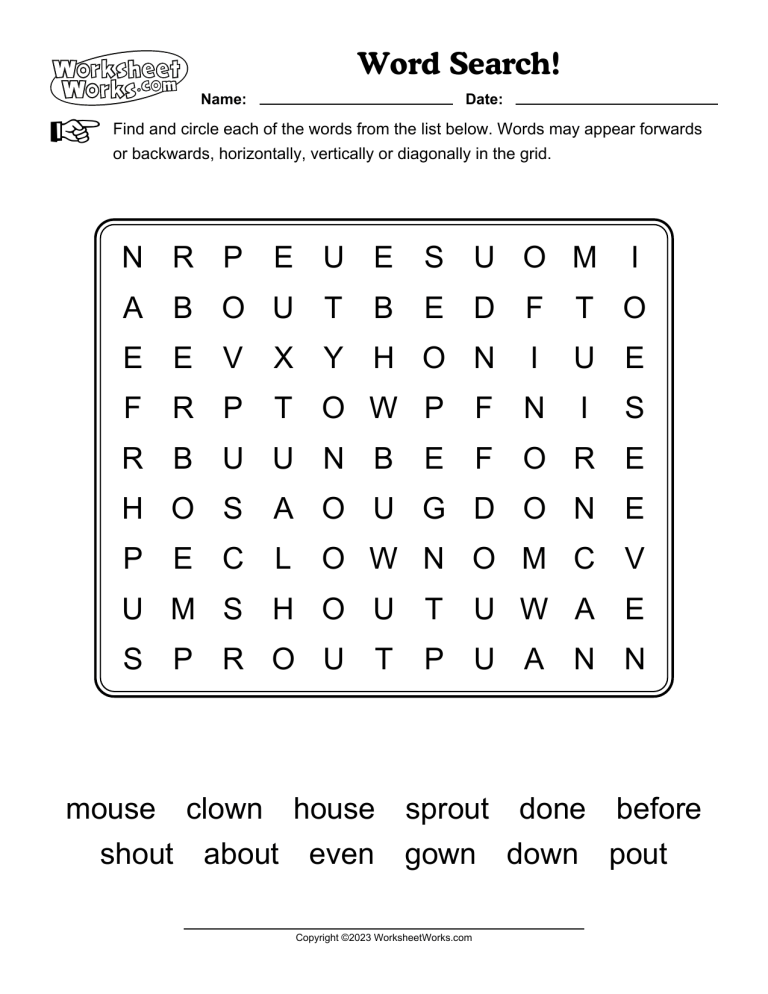 Word Search! - Zestaw ćwiczeń dla dzieci