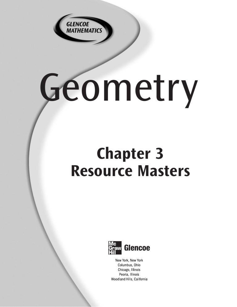 Glencoe Geometry Chapter 3 Resource Masters Workbook