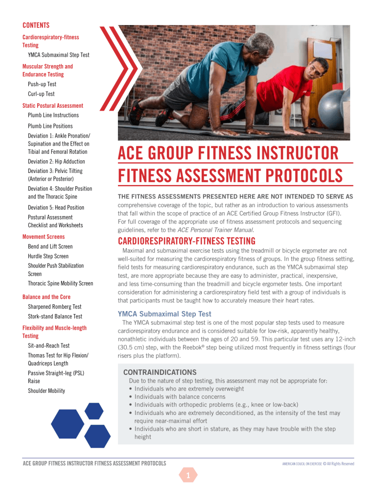 ACE Group Fitness Instructor Assessment Protocols