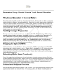 Persuasive Essay: Should Schools Teach Sexual Education