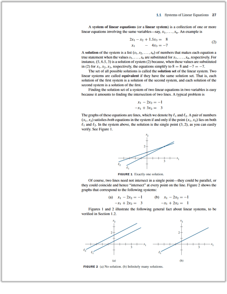 Systems of Linear Equations and Matrix Notation