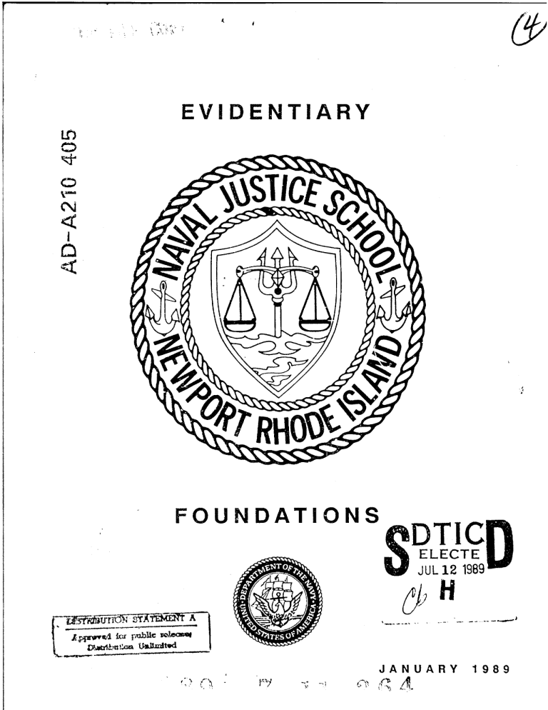 Evidentiary Foundations: Military Rules of Evidence Manual
