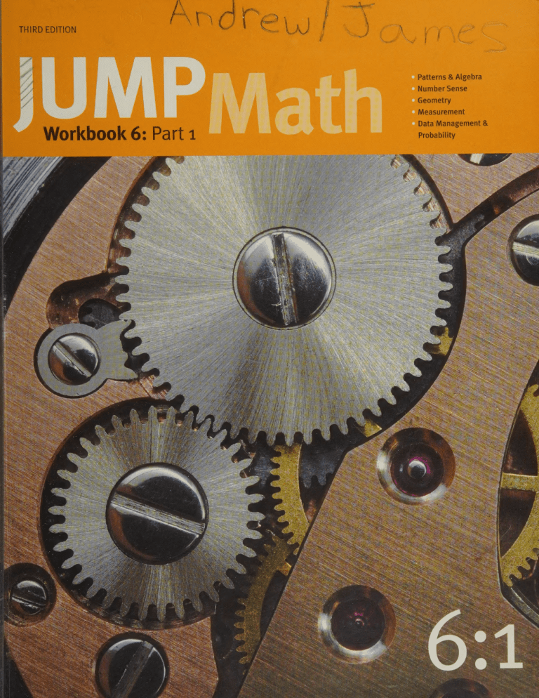 JUMP Math Workbook 6 Part 1: Patterns, Algebra, Number Sense