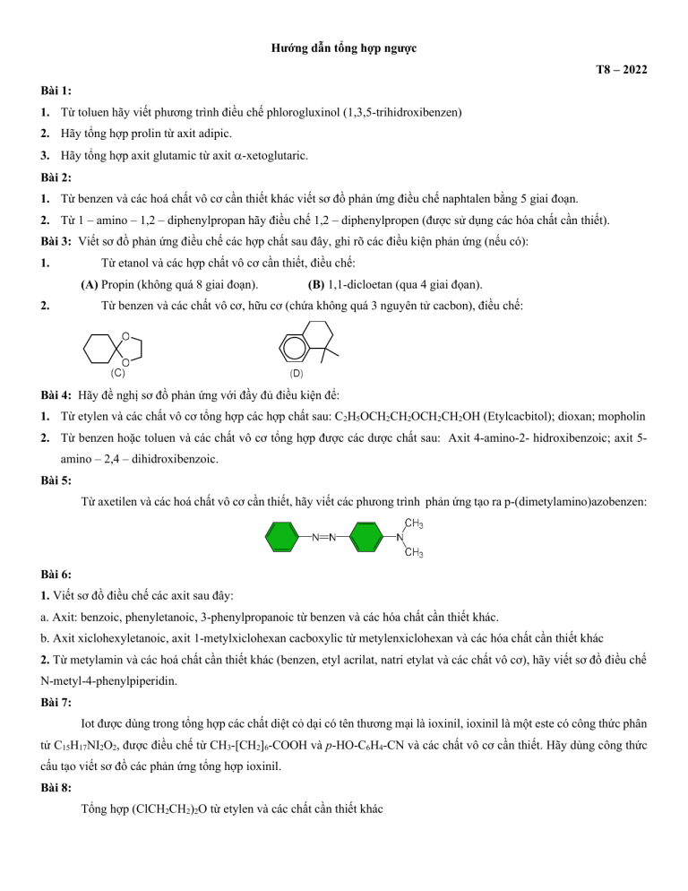 Organic Chemistry Synthesis Problems: Retrosynthesis Guide