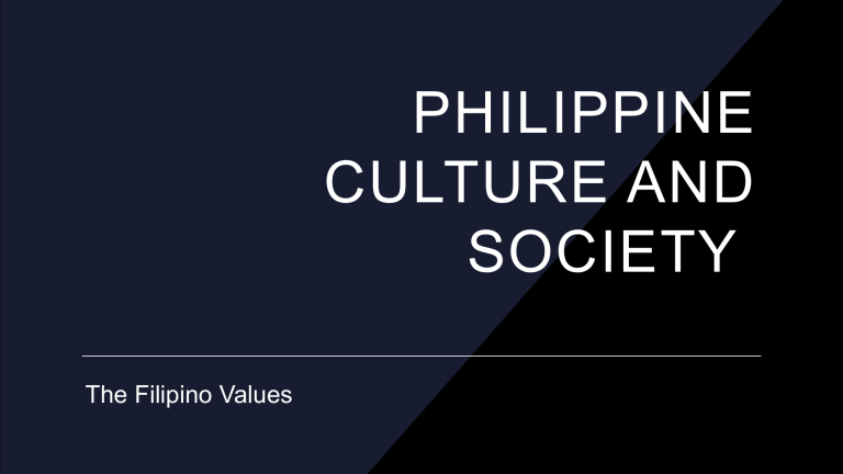 Filipino Values: A Cultural Overview