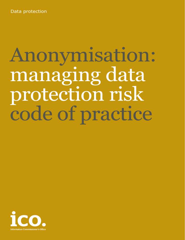 ICO Anonymisation Code of Practice