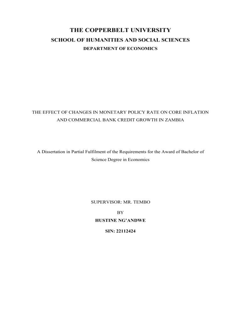 Monetary Policy Rate Effects on Inflation and Credit in Zambia