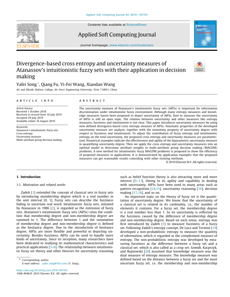 Divergence-Based Cross Entropy for Intuitionistic Fuzzy Sets