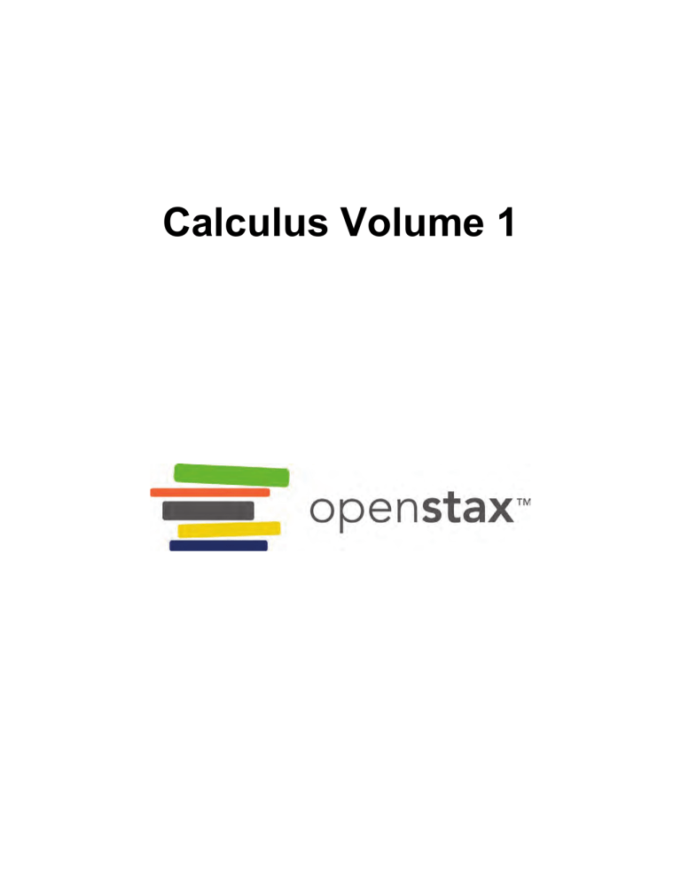 Calculus Volume 1 Textbook by OpenStax