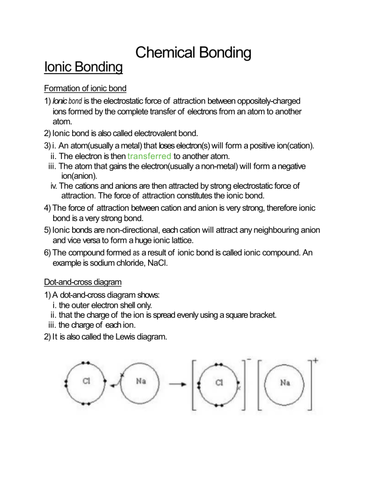 Chemical Bonding: Ionic Bonding Basics