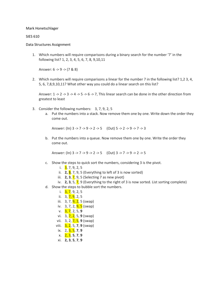 Data Structures Assignment: Search & Sorting Algorithms
