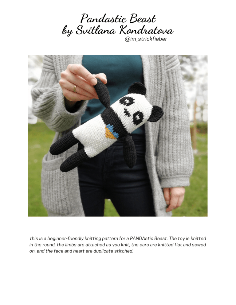Pandastic Beast Knitting Pattern for Beginners