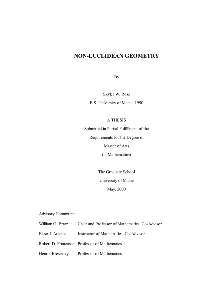 Non-Euclidean Geometry Thesis by Skyler Ross