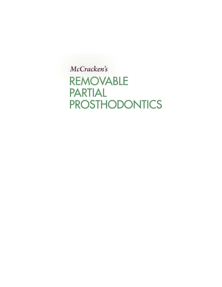 McCracken's Removable Partial Prosthodontics Textbook