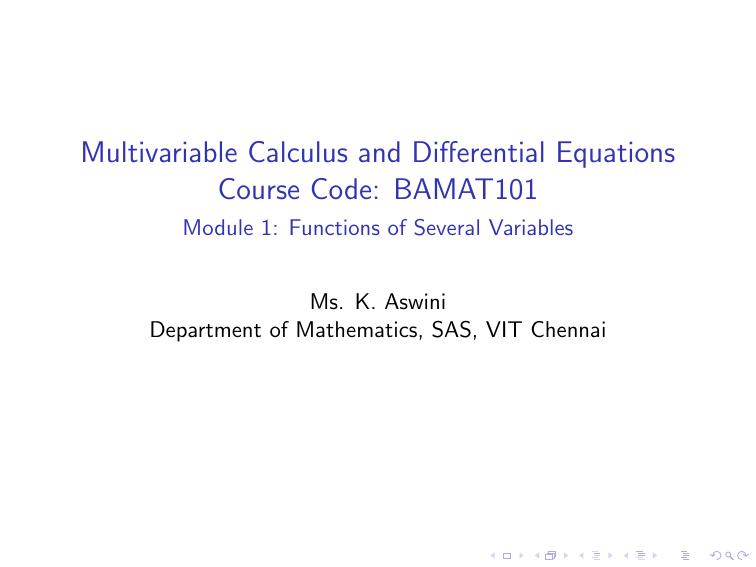 Multivariable Calculus & Differential Equations Course