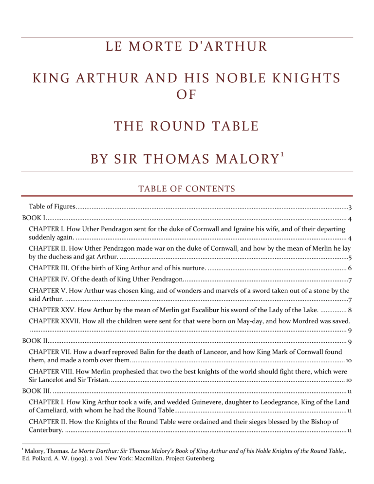 Le Morte Darthur: King Arthur and Knights of the Round Table