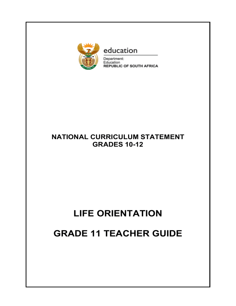 Grade 11 Life Orientation Teacher Guide - South Africa