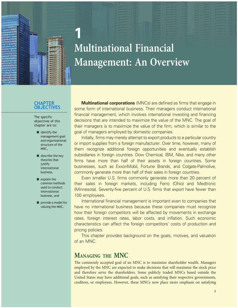 Multinational Financial Management Overview