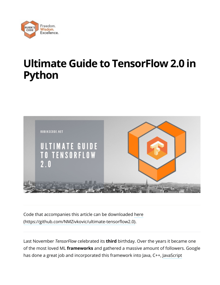 TensorFlow 2.0 in Python: Ultimate Guide