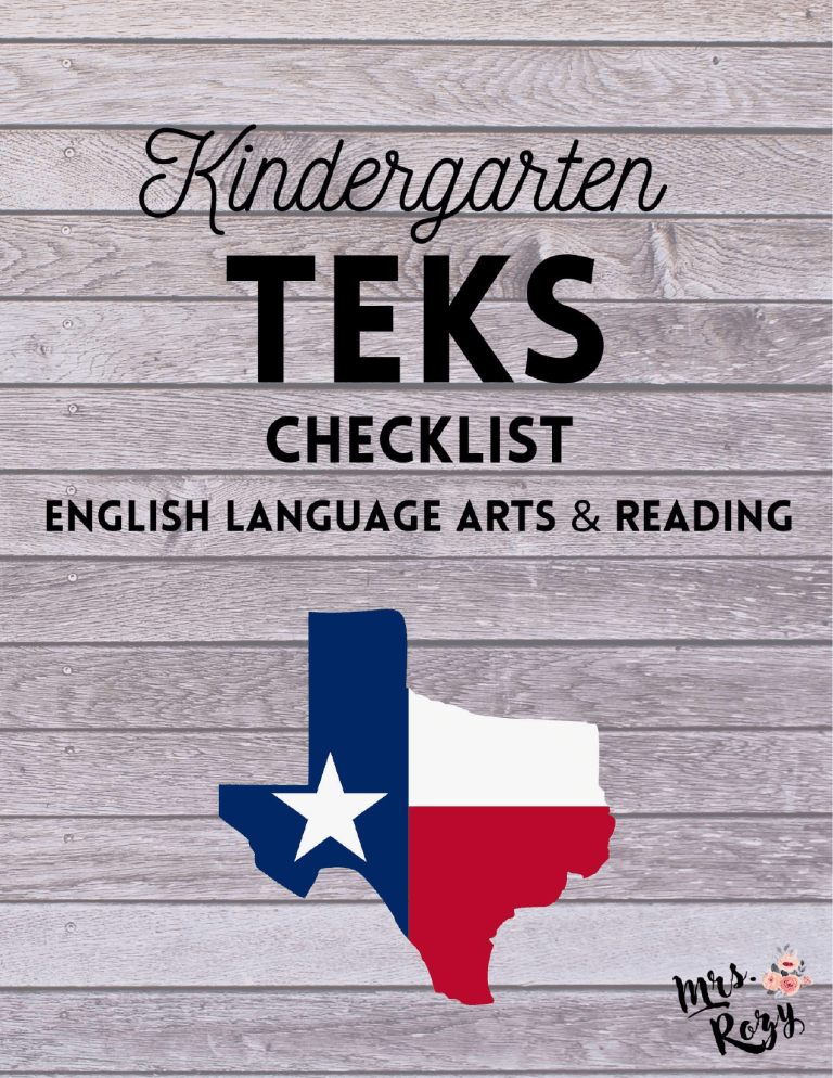 Kindergarten TEKS ELA & Reading Checklist