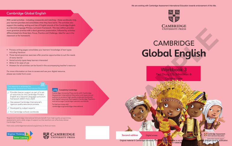 Cambridge Global English Workbook 3: Primary ESL Practice