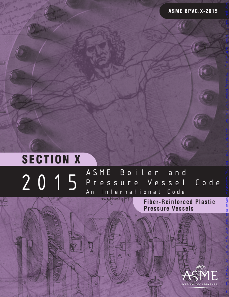 ASME BPVC.X-2015 Section X: FRP Pressure Vessels