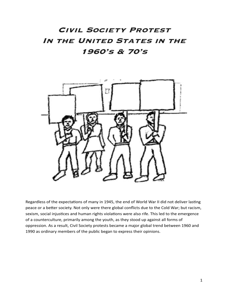 Civil Society Protests in 1960s-70s US