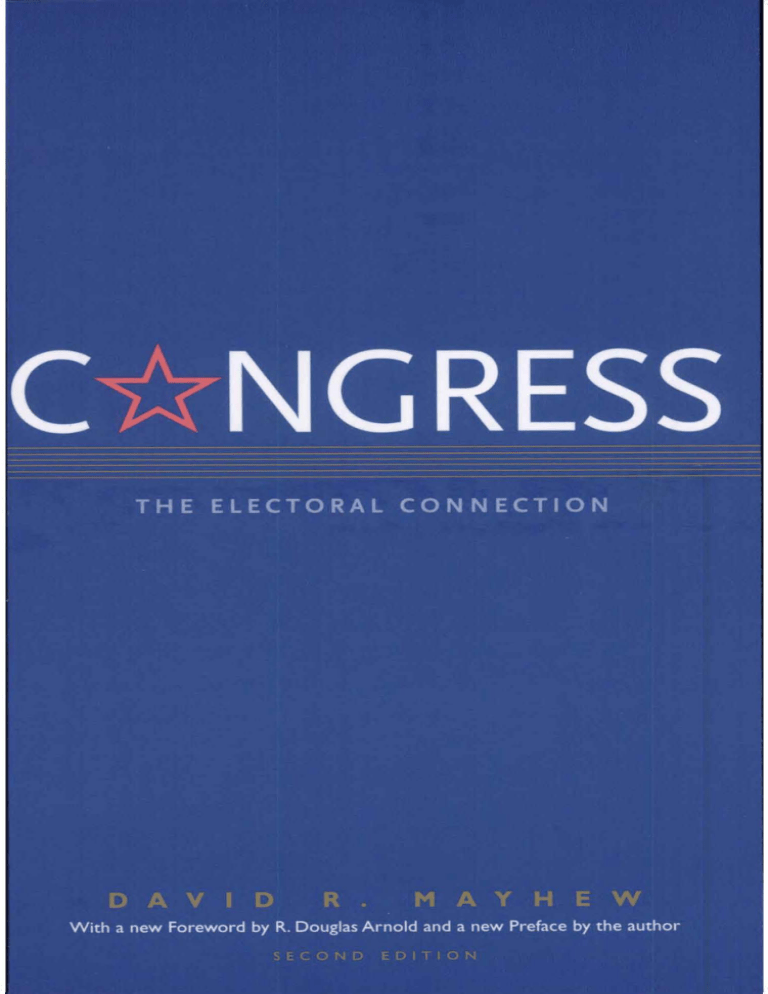 Congress: The Electoral Connection - Mayhew