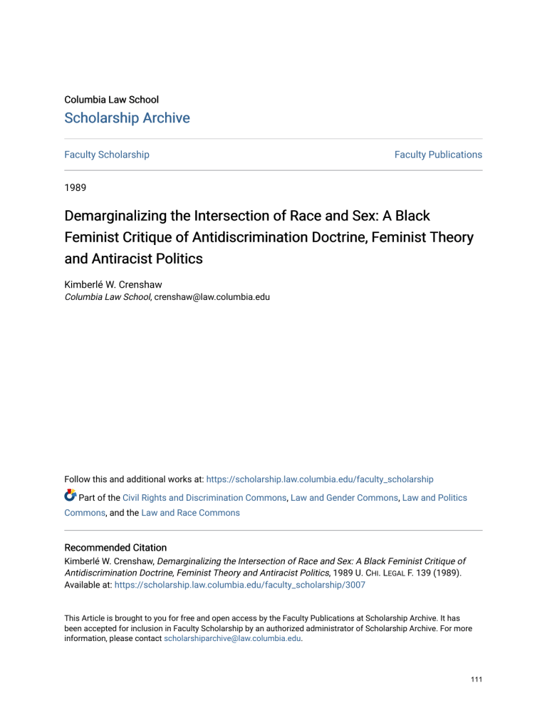 Kimberlé Crenshaw: Intersectionality Theory