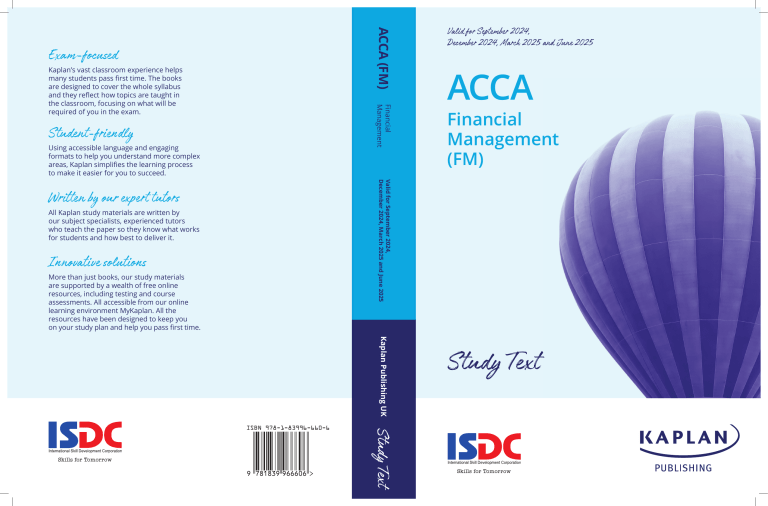 ACCA FM Study Text Kaplan 2024-2025