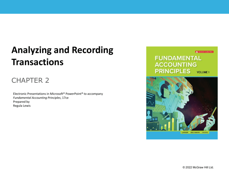 Analyzing and Recording Transactions - Accounting Chapter