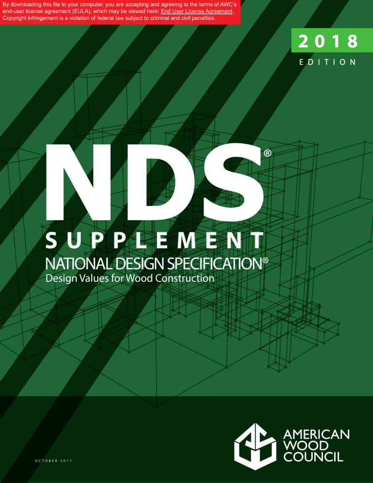 2018 NDS Supplement: Design Values for Wood Construction