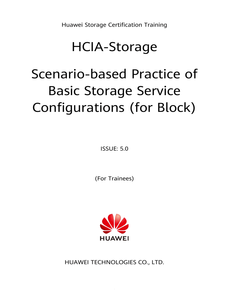 Huawei HCIA-Storage Block Storage Configurations Training