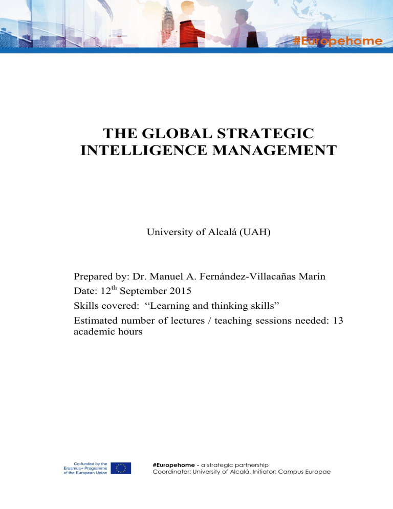 Global Strategic Intelligence Management Course