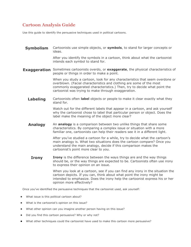 Political Cartoon Analysis Guide & Constitution Ratification Worksheet