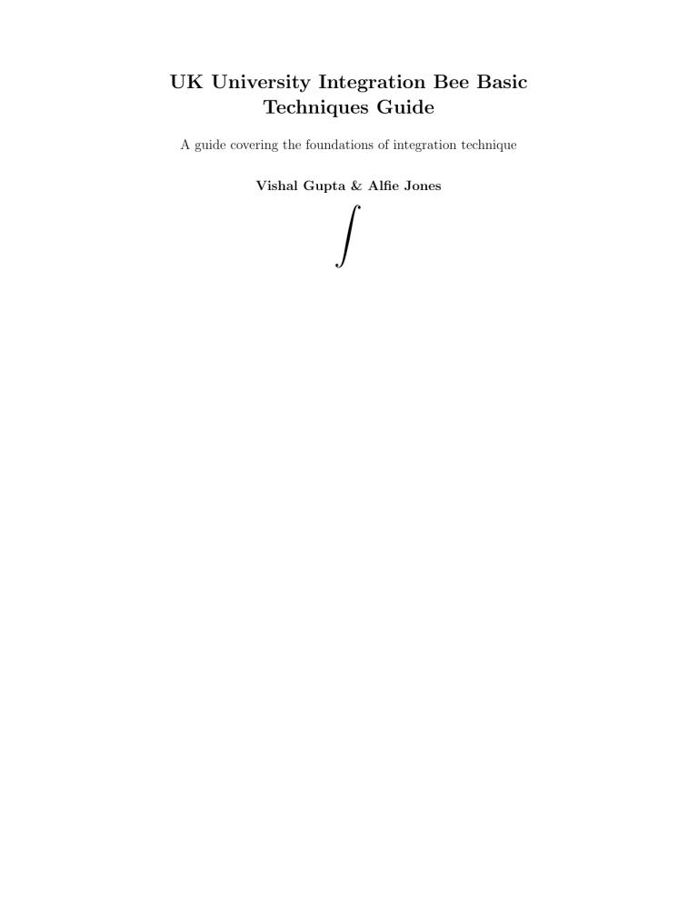 UK University Integration Bee Basic Techniques Guide