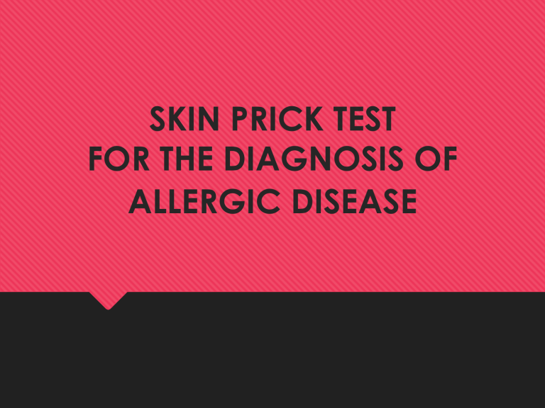 Guide to Skin Prick Testing for Allergy Diagnosis