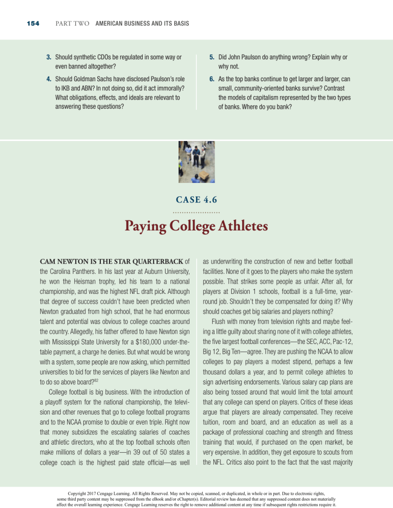 Business Ethics Case Study: Paying College Athletes