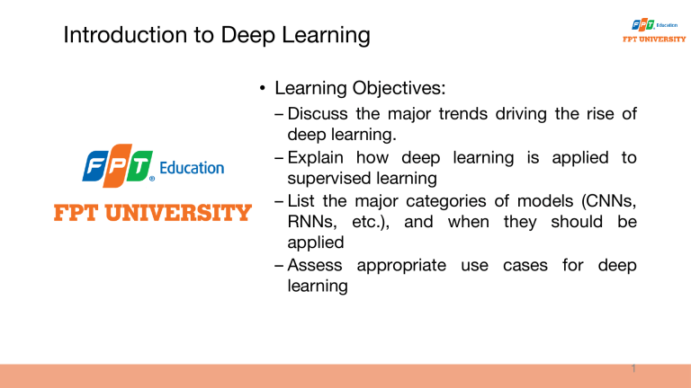 Introduction to Deep Learning Lecture Notes