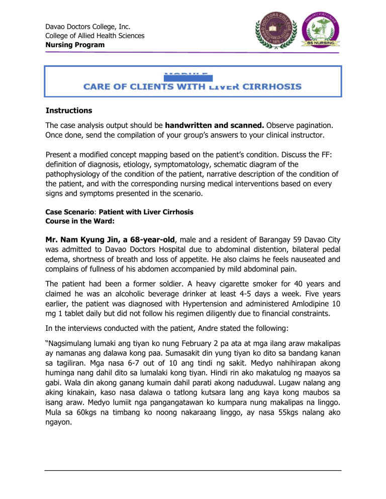 Nursing Case Study: Liver Cirrhosis Patient Analysis