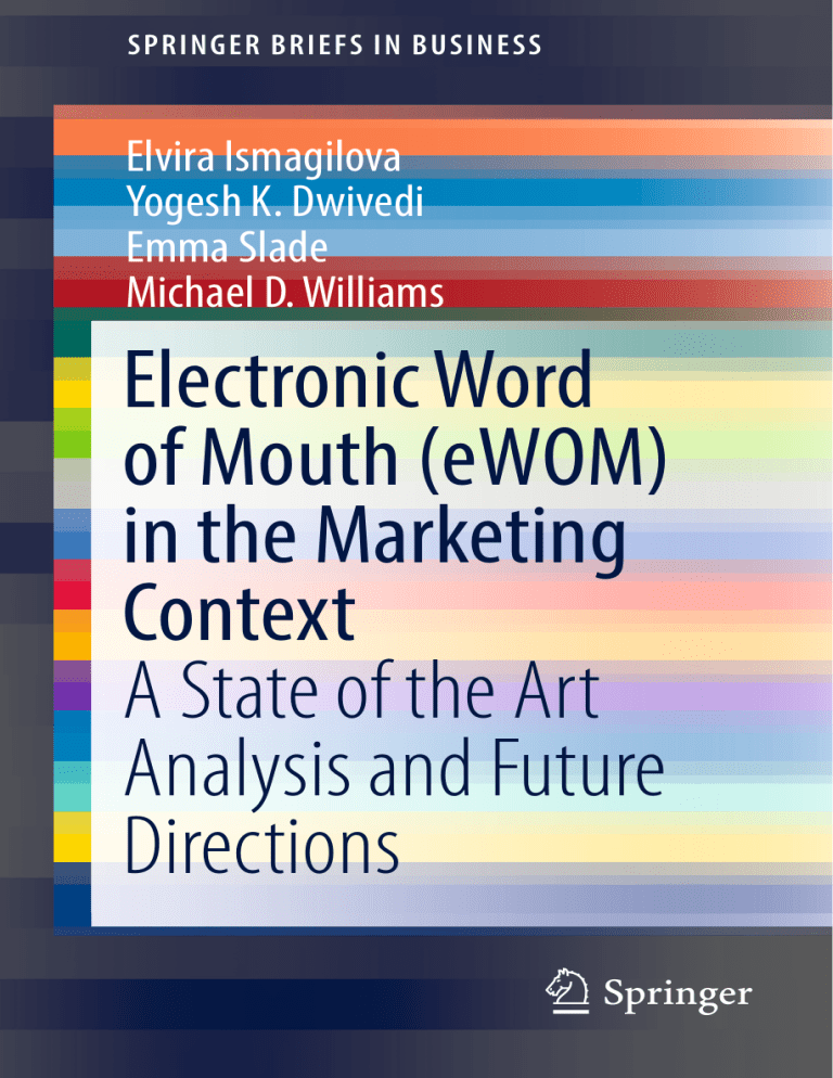 Electronic Word of Mouth (eWOM) in Marketing: State of the Art Analysis