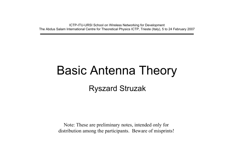 Basic Antenna Theory Lecture Slides