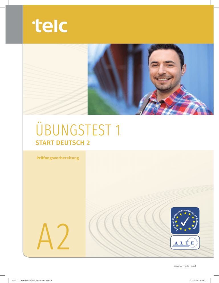 Übungstest 1 Start Deutsch 2 A2 Prüfungsvorbereitung