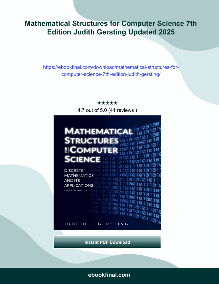 Mathematical Structures for Computer Science 7th Ed