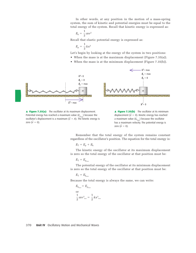 Energy Conservation in Mass-Spring Systems